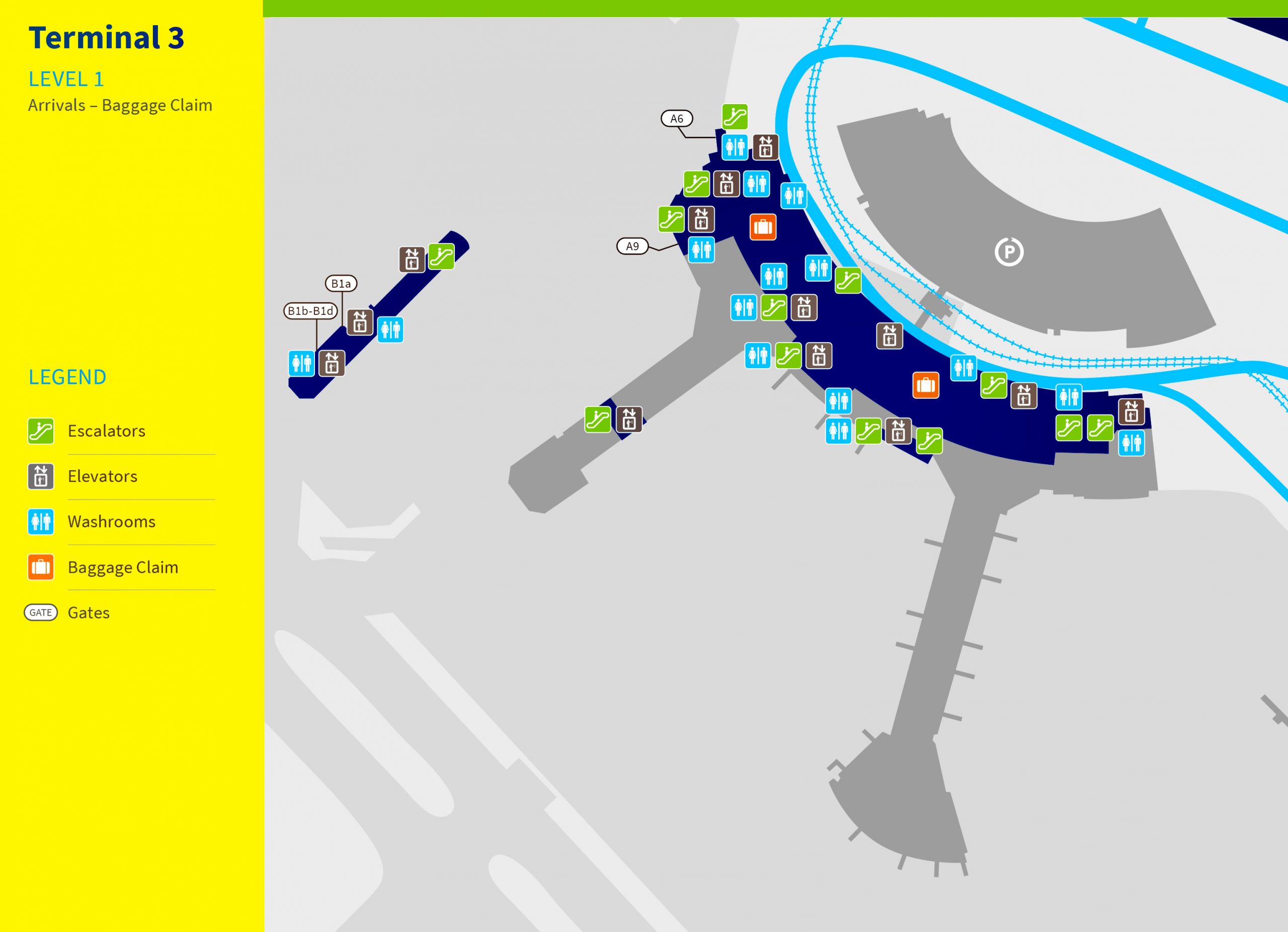 Terminal 3 Toronto Pearson Airport YYZ Gate Map Terminal 3 Toronto Pearson Airport YYZ Gate Map